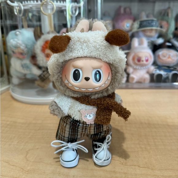 Toys | Labubu Clothes White Brown Fuzzy Set | Poshmark